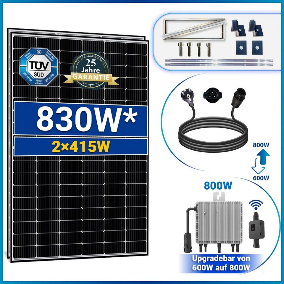 Solar Hook Etm Solaranlage 830w Balkonkraftwerk Komplettset Inkl 415w
