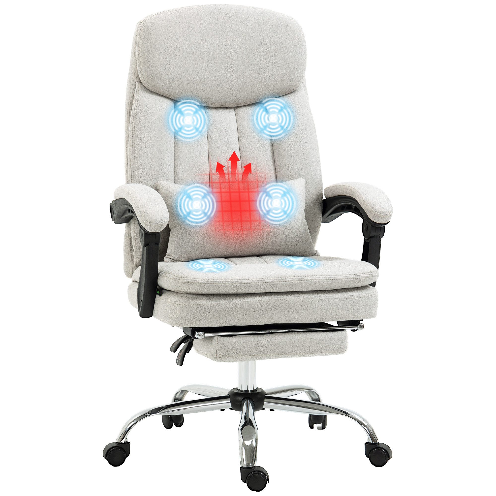 Vinsetto Schreibtischstuhl Bürostuhl Mit Heizfunktion Massagesessel