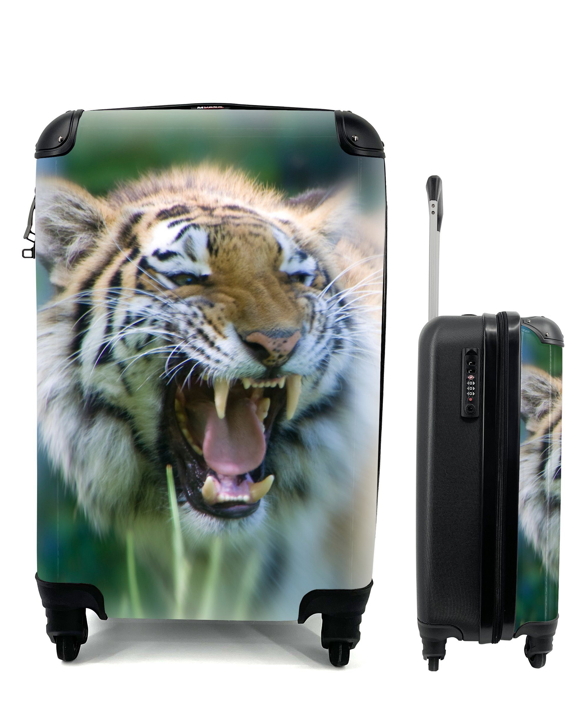 Muchowow Handgepäckkoffer Trolley Extra Leicht Tiger Dschungel
