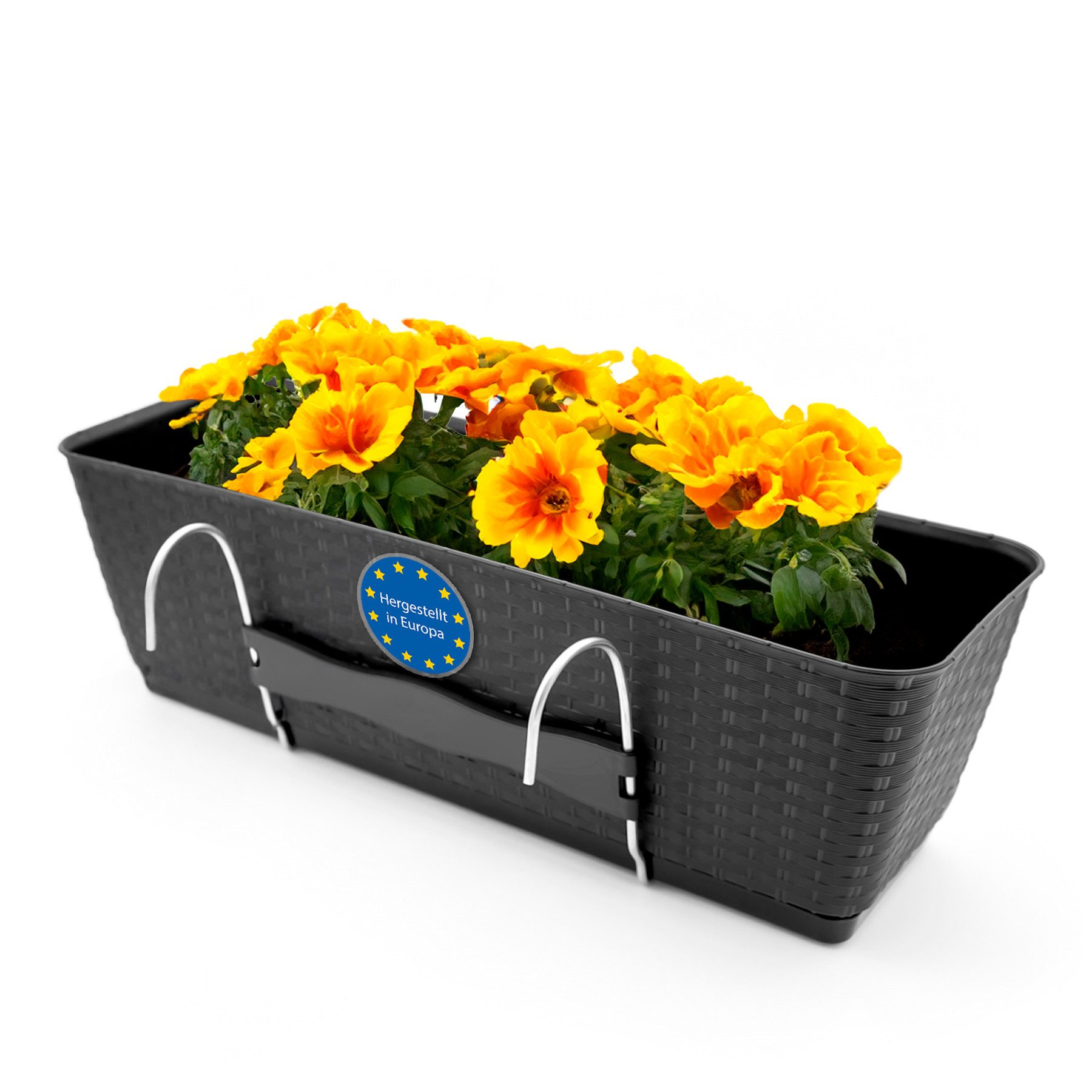 Bigdean Blumenkasten Blumenkasten Balkon Rattan Optik In Anthrazit 60