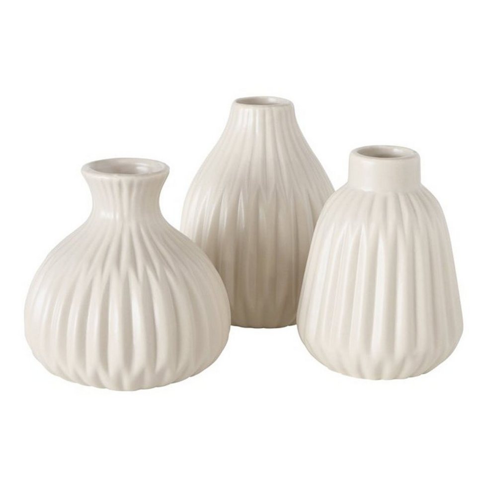 Boltze Tischvase Deko Vase Im 2er Set Aus Keramik Mattes Design Beige