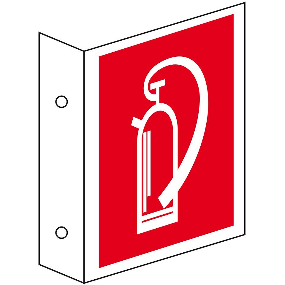 König Werbeanlagen Hinweisschild Brandschutz-Fahnenschild Feuerlöscher, praxisbewährt, Alu ...