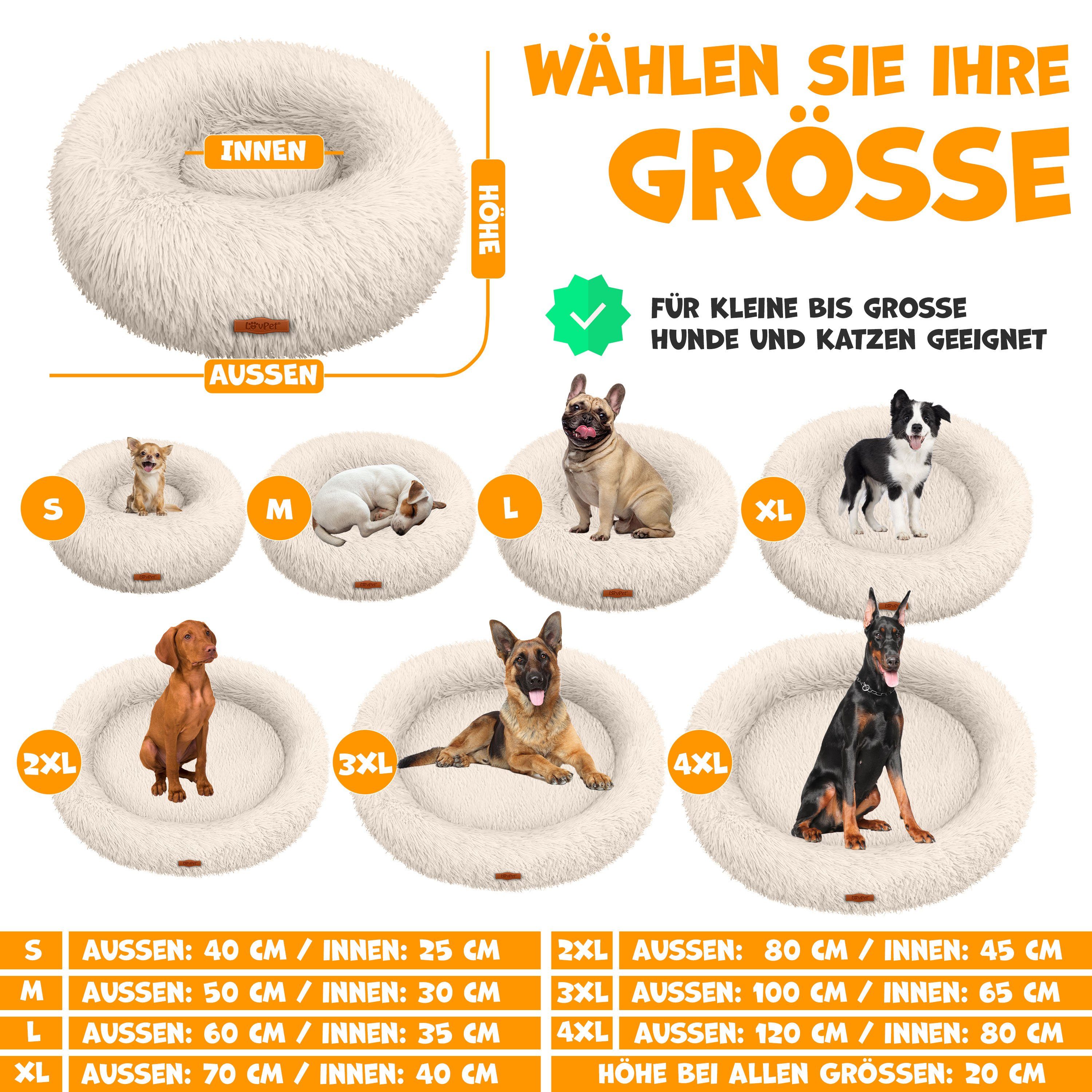 Lovpet Tierbett, Hundebett Hundekissen Katzenbett Bagel, Waschbar, Inkl ...