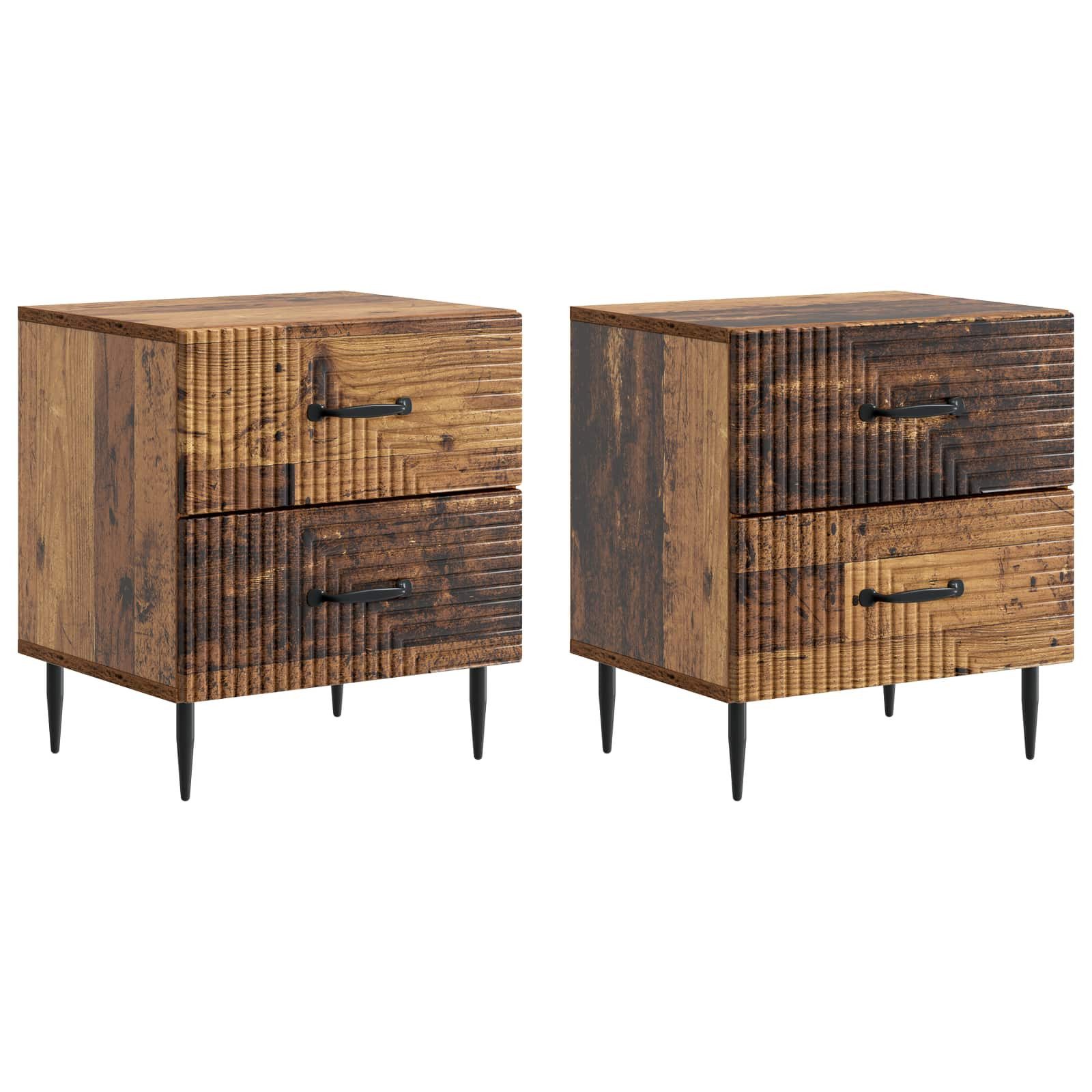 vidaXL Nachttisch 43 x 34,5 x 47,5 cm Nachttisch 2er Set Nachtschrank ...