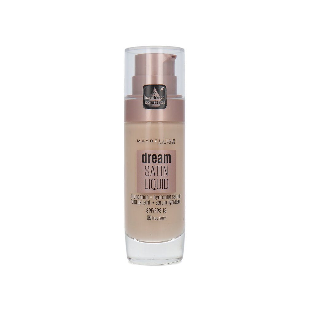 MAYBELLINE NEW YORK Foundation Dream Satin Fluide Foundation 03 Ivory True Spf13 30ml, Damen