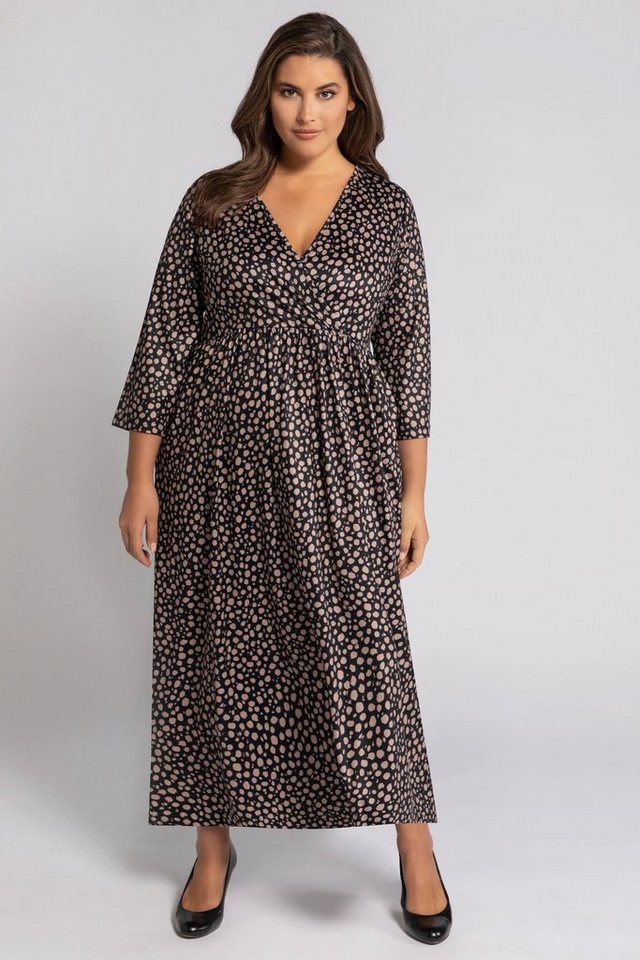 Ulla Popken Jerseykleid Kleid Jersey V Ausschnitt 3 4 Ärmel Empire