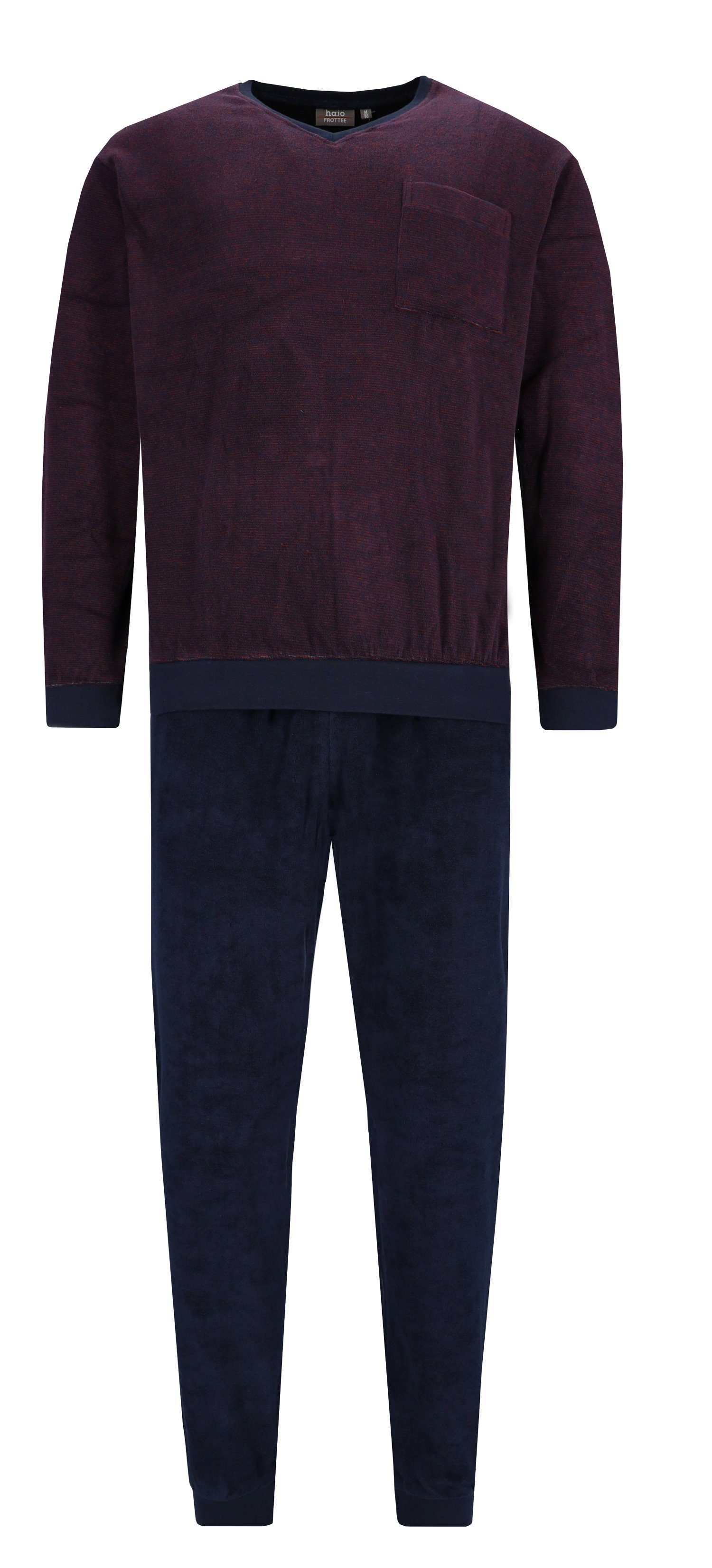 Hajo Schlafanzug Herren Frottee Pyjama 2 Tlg Kuschelige Qualität