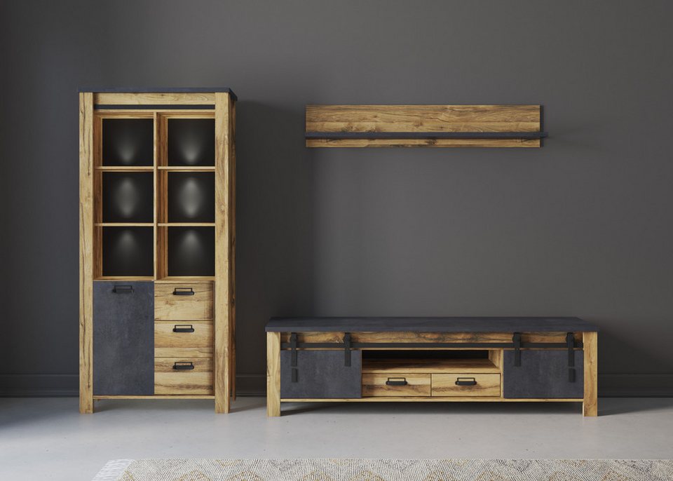 Home Affaire Wohnwand York Moderne Anbauwand Wohnzimmer Set In Hunton