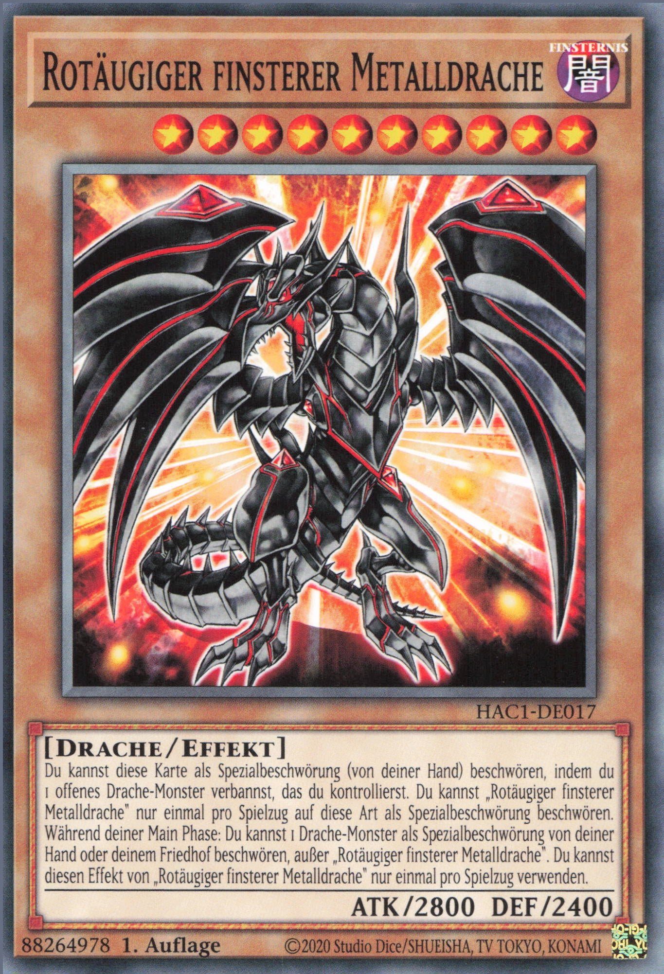 Recollectibles Sammelkarte Yugioh Karte Rotäugiger Finsterer