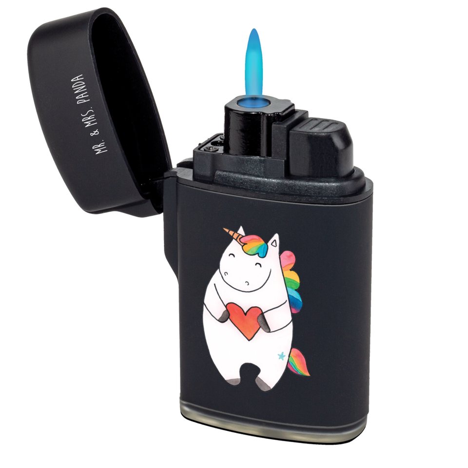 Mr And Mrs Panda Feuerzeug Einhorn Herz Schwarz Geschenk Böse