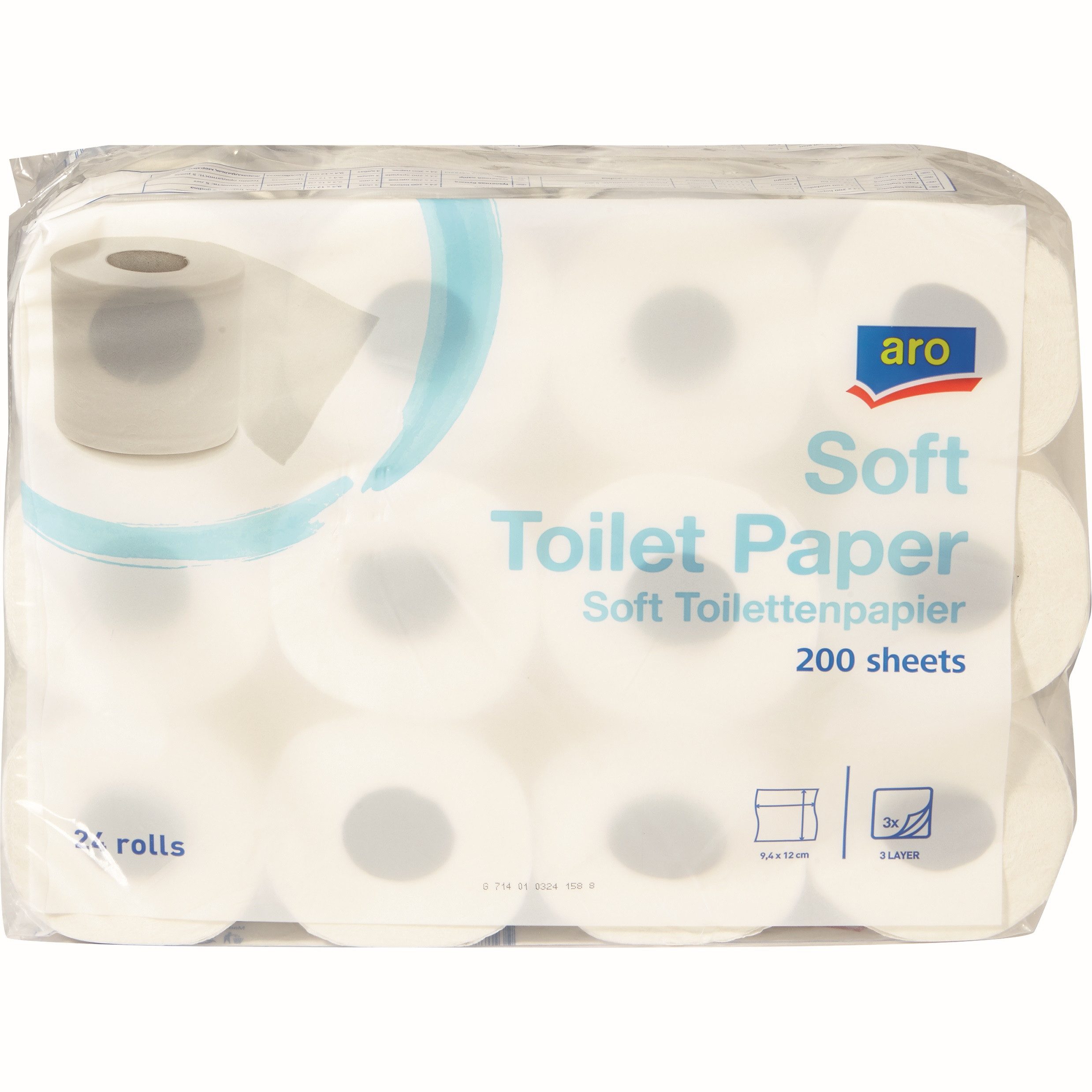 ARO Toilettenpapier Toilettenpapier, Tissue-Qualität, 3-lagig, 24 Rollen (24-St), hautfreundlich ...