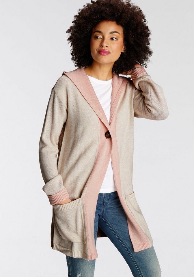 Kangaroos Kapuzenstrickjacke Im Trendigen Colourblocking Mit
