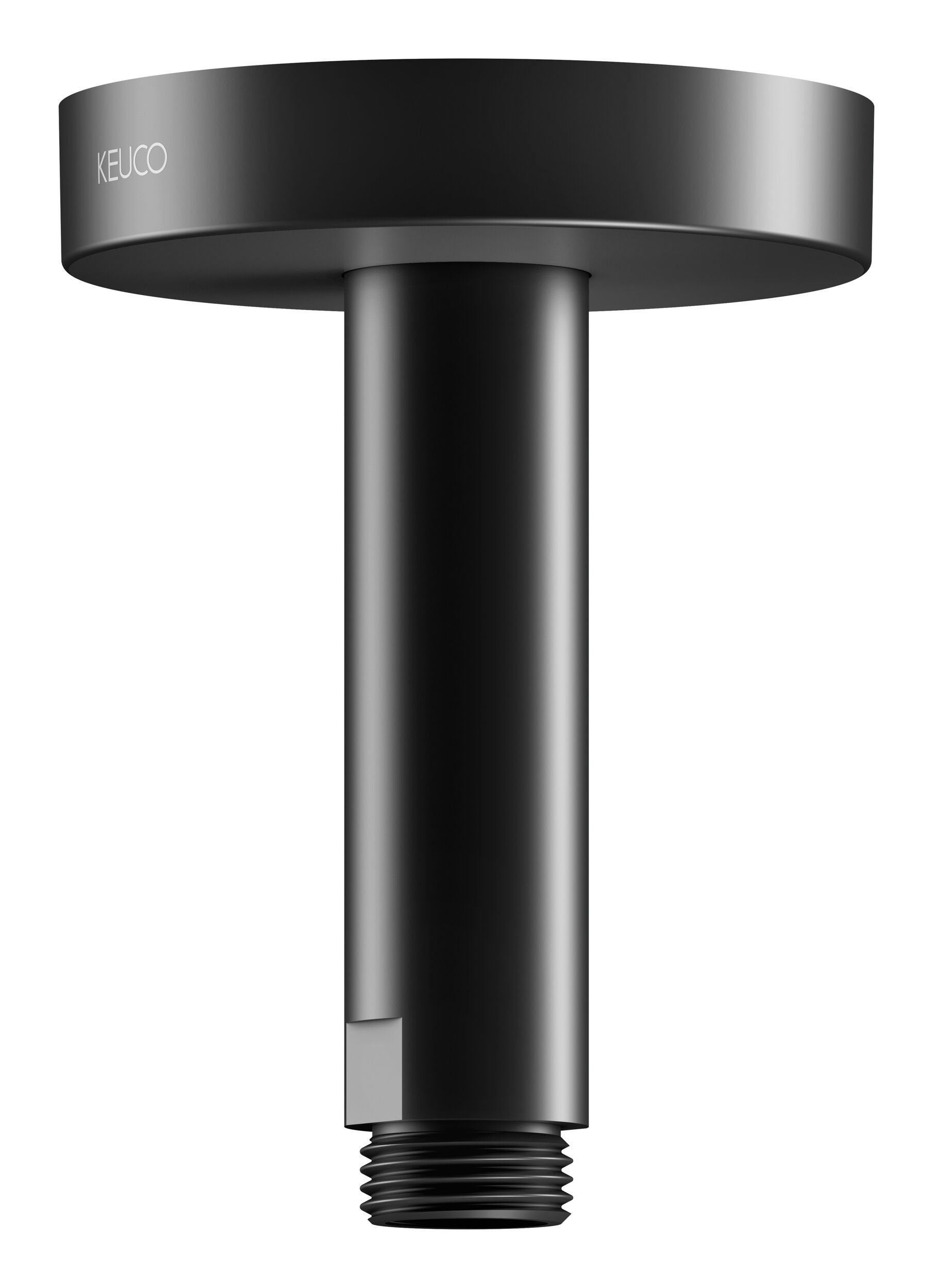 Keuco Brausearm Elegance, Brausearm für Deckenanschluss 100 mm - Schwarz Matt, Durchmesser der ...