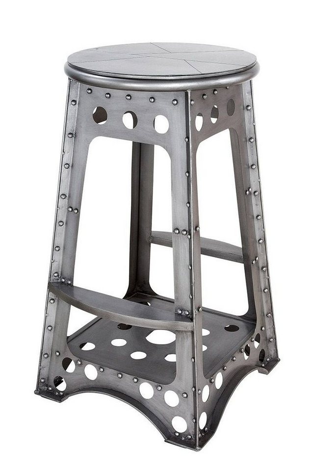 Gilde Dekoobjekt Mf Megafuchs Metall Hocker Aviation Silber