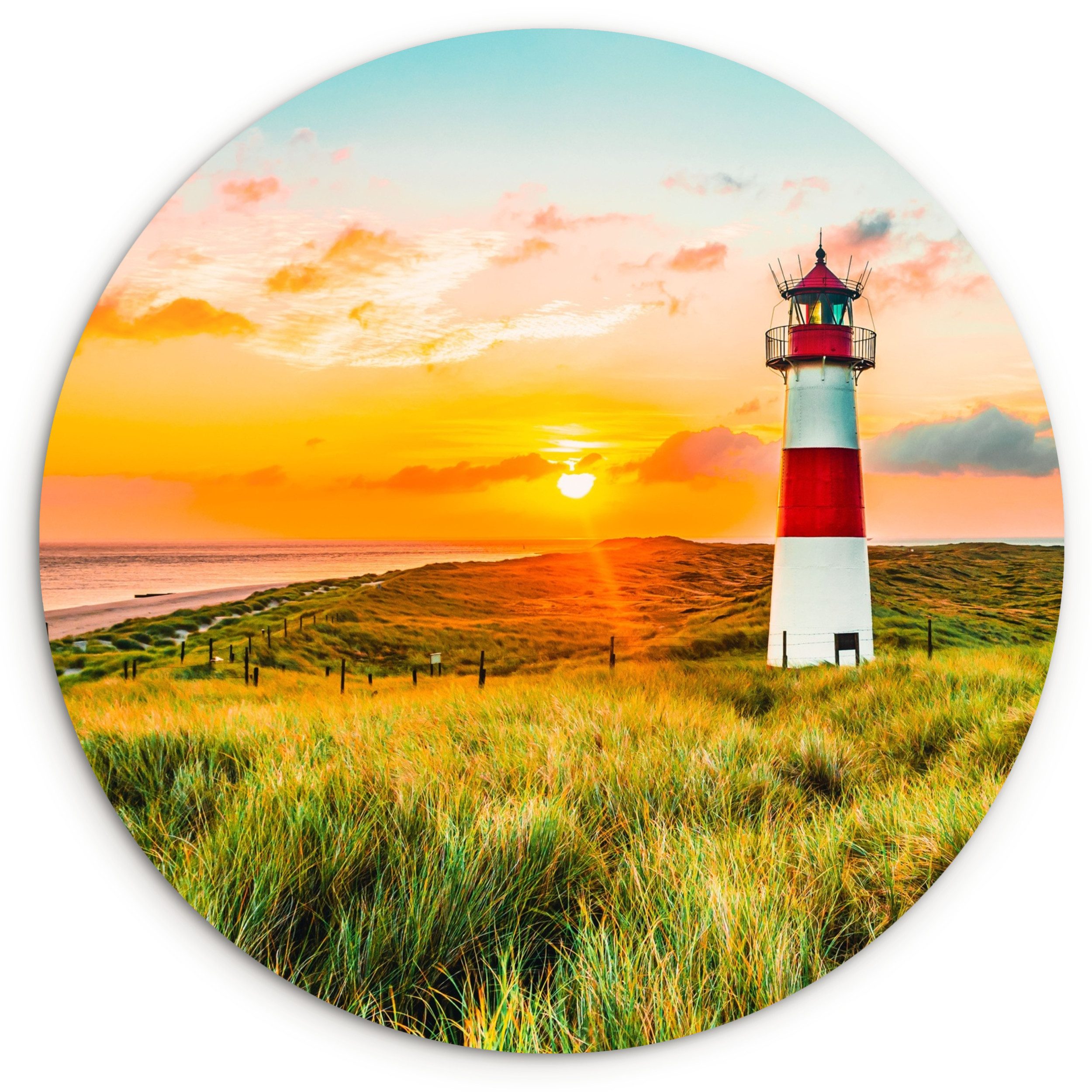 Muchowow Gemälde Leuchtturm Natur Sonne Landschaft Strand