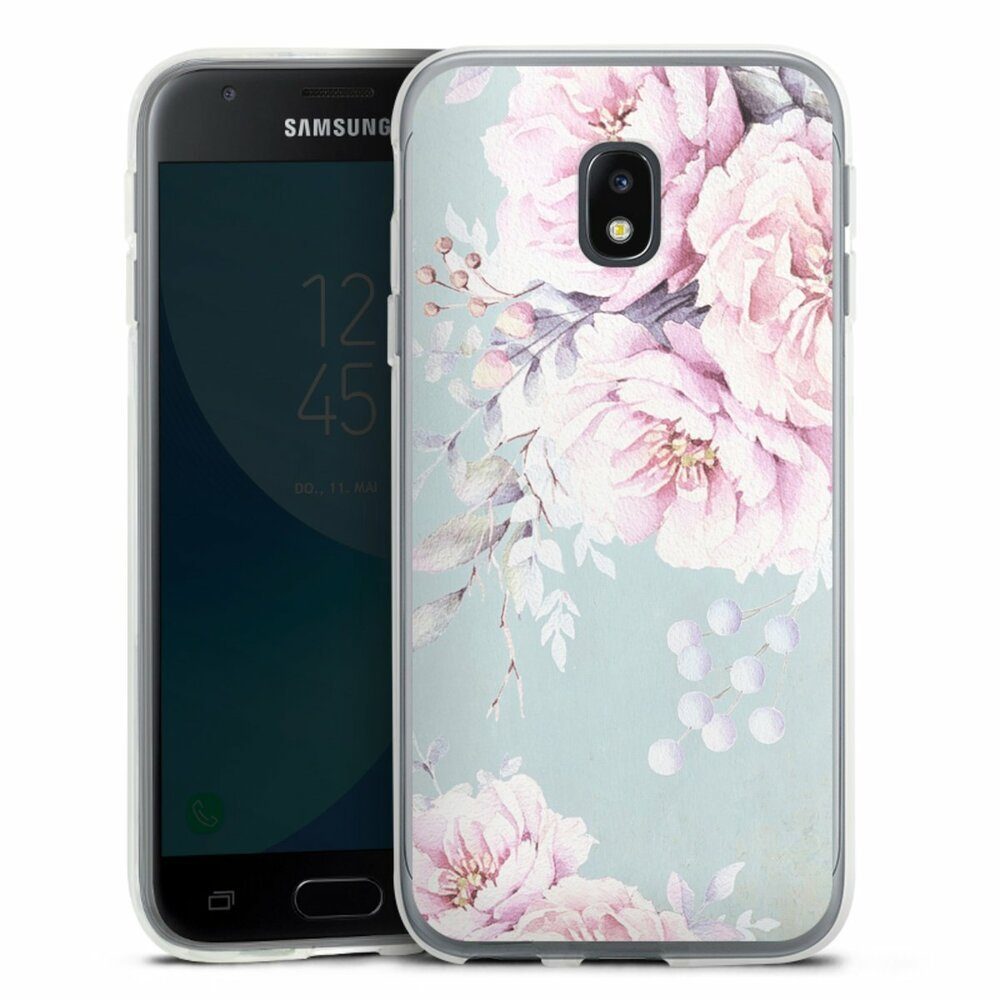 DeinDesign Handyhülle Blume Pastell Wasserfarbe Watercolour Flower, Samsung Galaxy J3 Duos (2017 ...