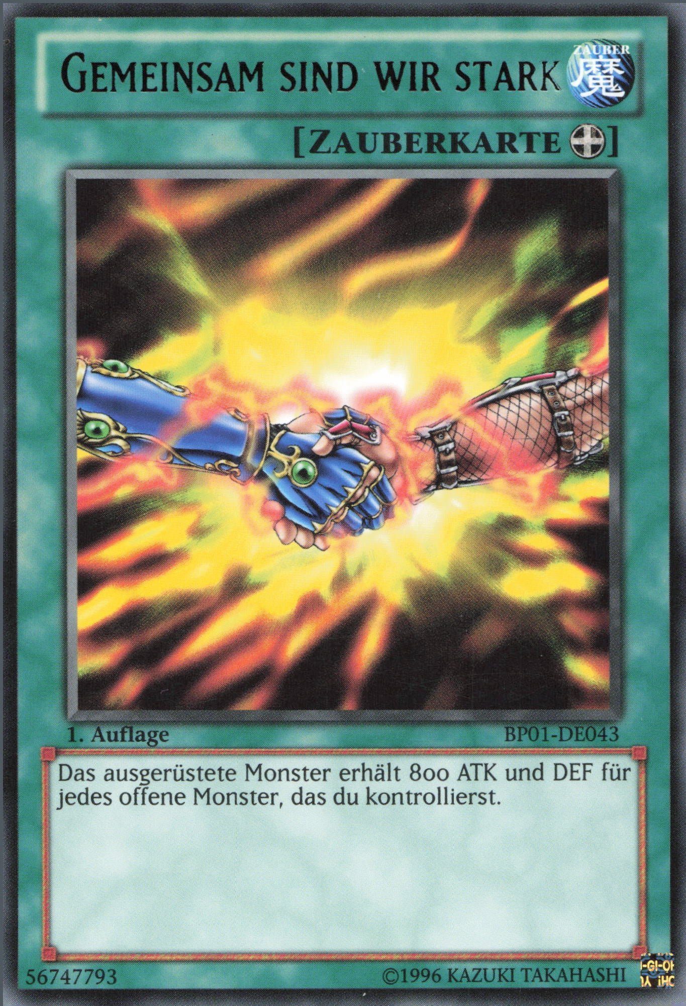 ReCollectibles Sammelkarte YuGiOh Karte Gemeinsam sind wir stark (V.1), Yu-Gi-Oh! Karte BP01 ...