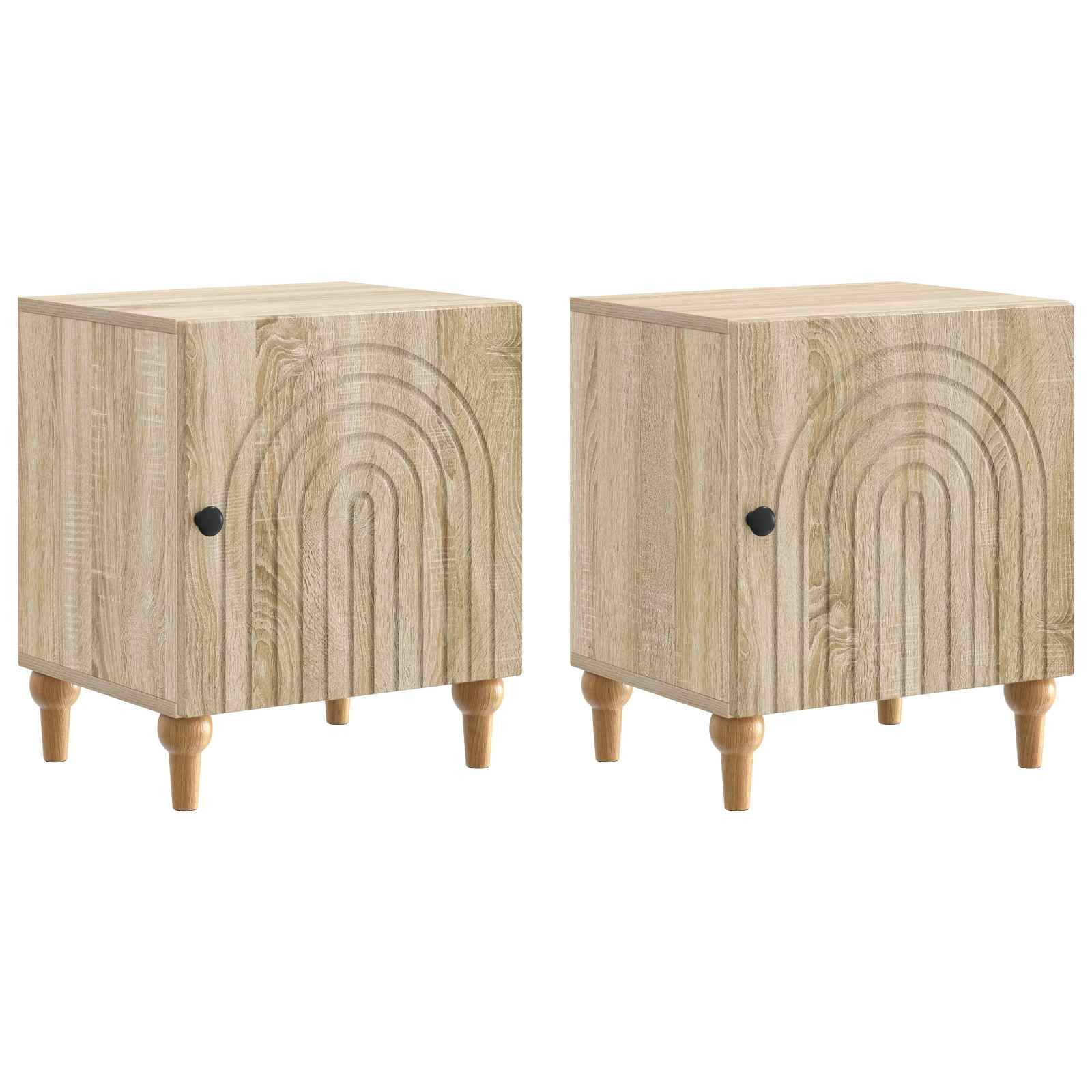 vidaXL Nachttisch 43 x 34,5 x 47 cm Nachttisch 2er Set Nachtschrank ...