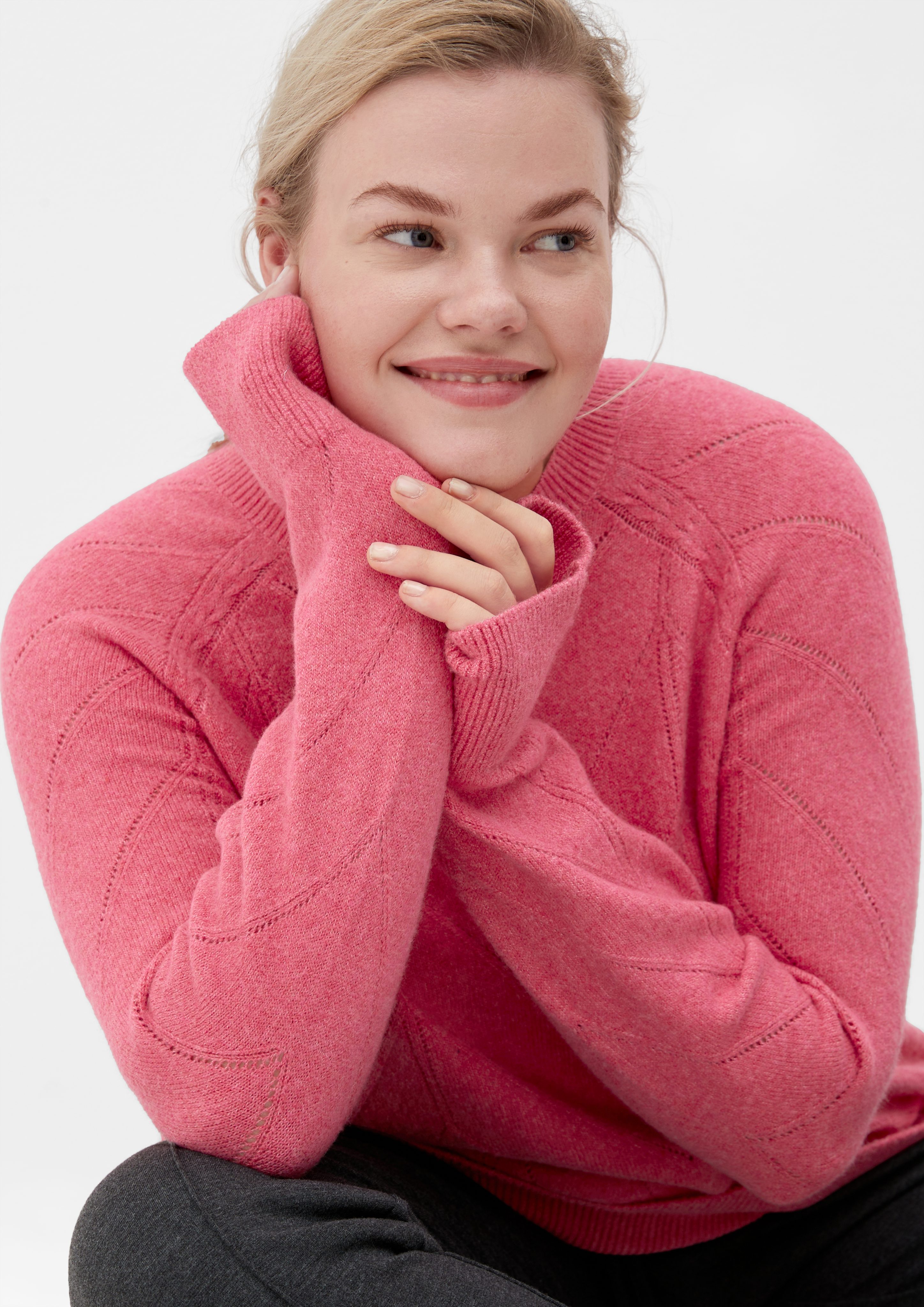 TRIANGLE Strickpullover Strickpullover mit Lochmuster