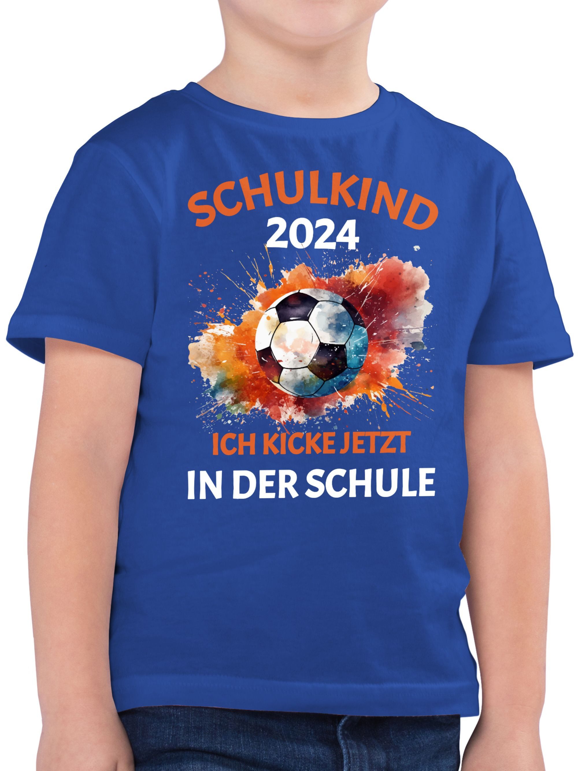 Shirtracer T-Shirt Schulkind 2024, Ich kicke jetzt in der Schule, Geschenk Einschulung (1-tlg ...