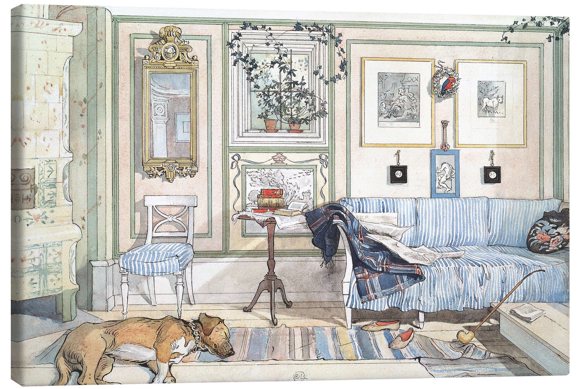 Posterlounge Leinwandbild Carl Larsson Gemütliche Ecke Wohnzimmer