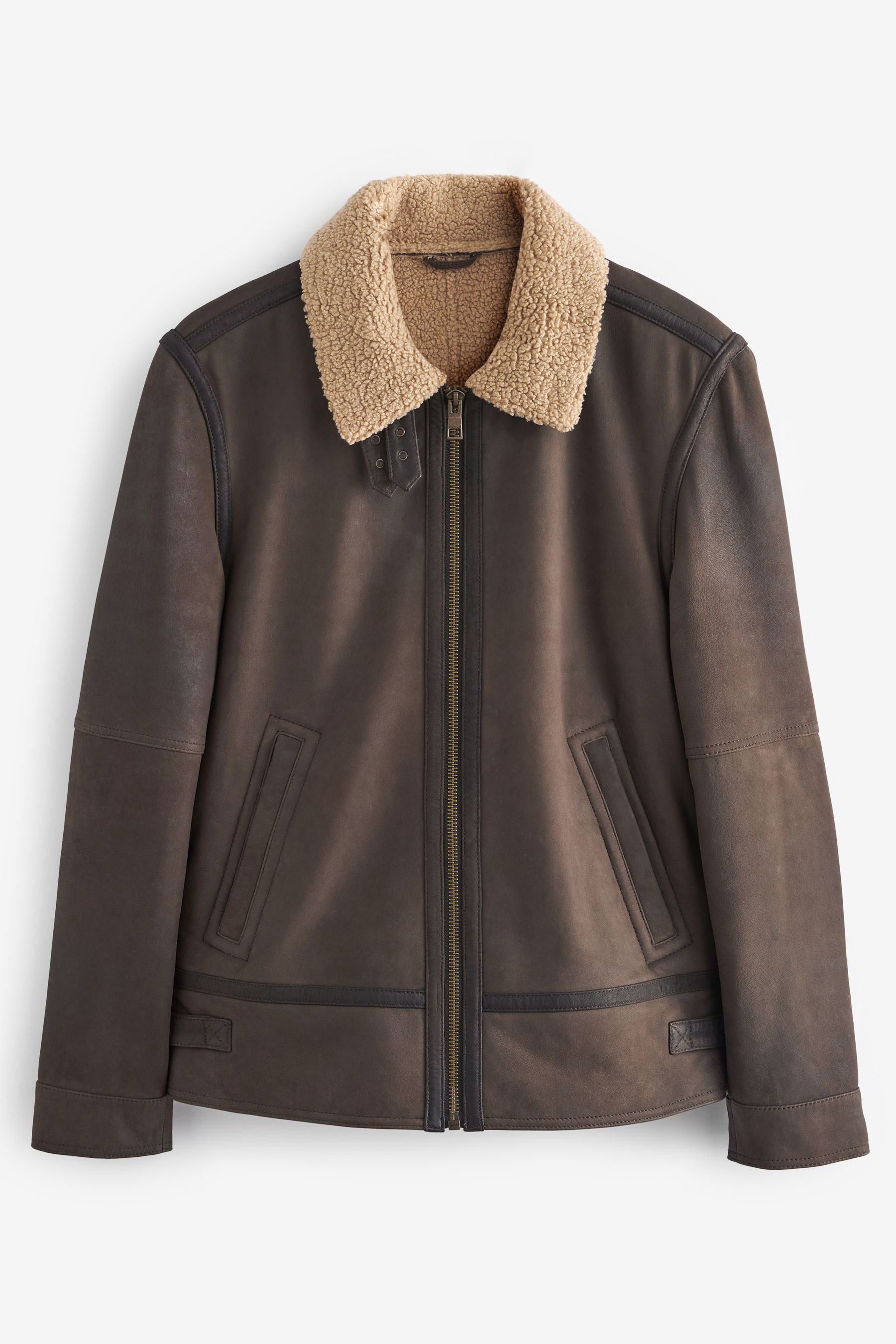 Next Lederjacke Signature Premium Lederjacke Mit Teddyfellkragen 1 St