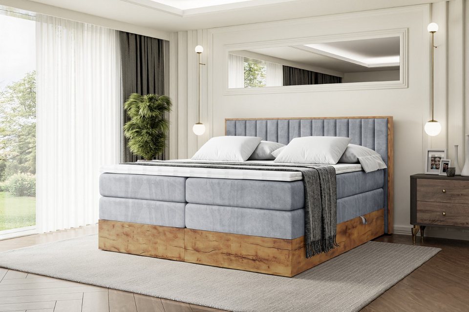 Altdecor Boxspringbett Lolli4 King Multipocket Matratze H4 H3