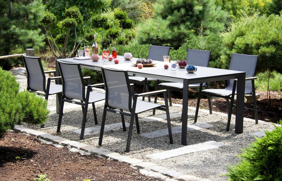 Acamp Gartenlounge Set 7 Teiliges Stapelstuhl Set Vegas Inkl