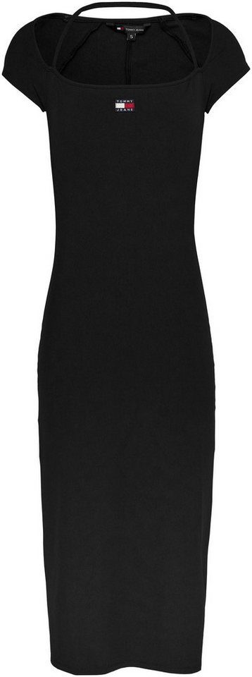 Tommy Jeans Jerseykleid Tjw Midi Badge Rib Dress Ext Mit Tommy Jeans Flagge