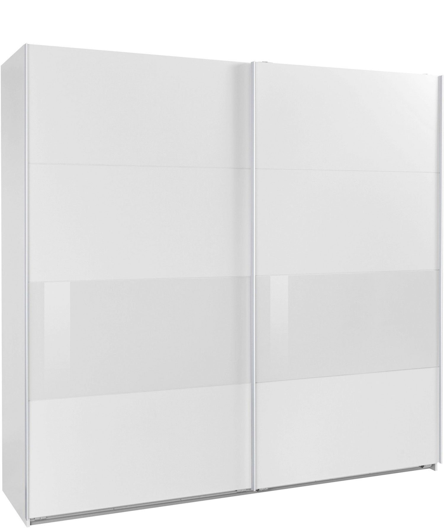 Wimex Schwebetürenschrank Bramfeld Weiß Weißglas 225cm