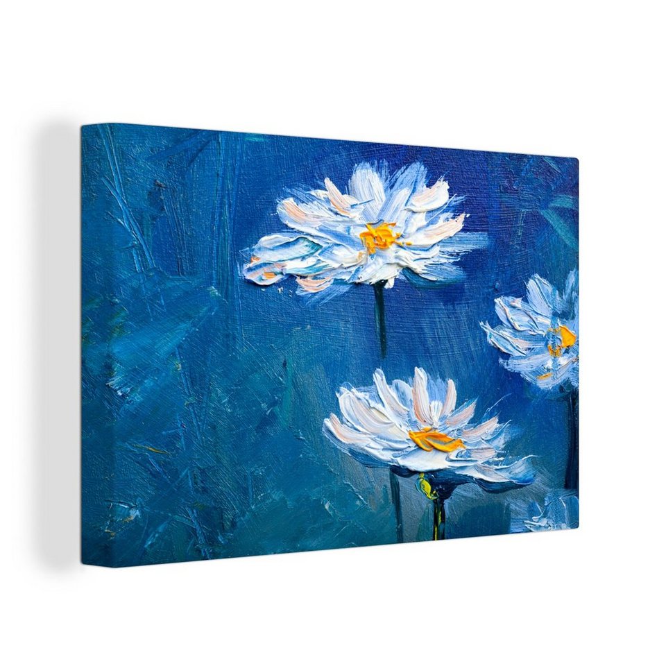 Onemillioncanvasses® Gemälde Gemälde Ölfarbe Blumen Blau 1 St
