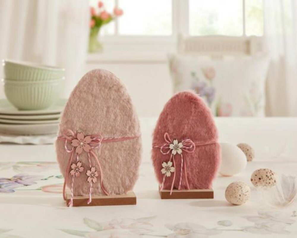 Home Trends24de Osterei Osterei Osterdeko Rosa Figur Deko Ei Flauschig