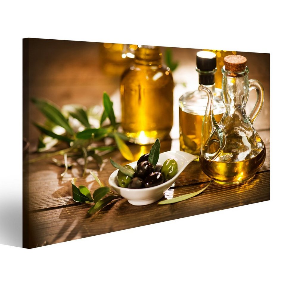 Islandburner Leinwandbild Bild Auf Leinwand Olivenöl Flasche Olivenöl