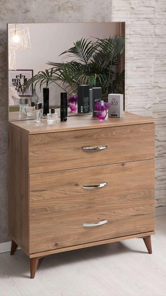 Jvmoebel Kommode Hellbraune Kommode Mit 3x Schubladen Holz Schlafzimmer