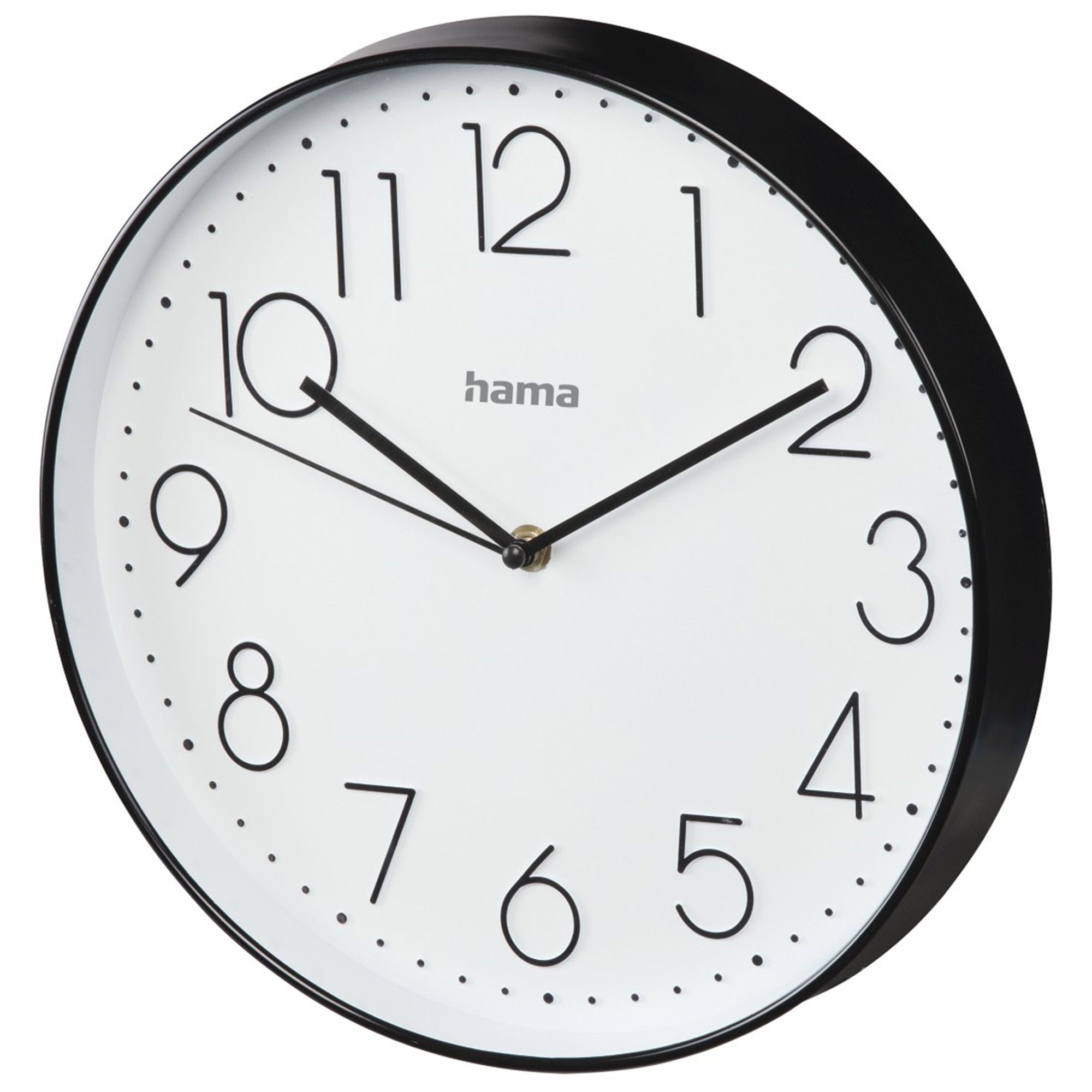 tinkaro Uhr Wanduhr Biel lautlos ø51 cm Schwarz Weiß