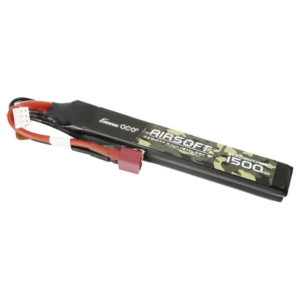 Gens ace 25C 1500mAh 2S1P 7.4V Nunchuck 2X Airsoft Gun Lipo Battery ...