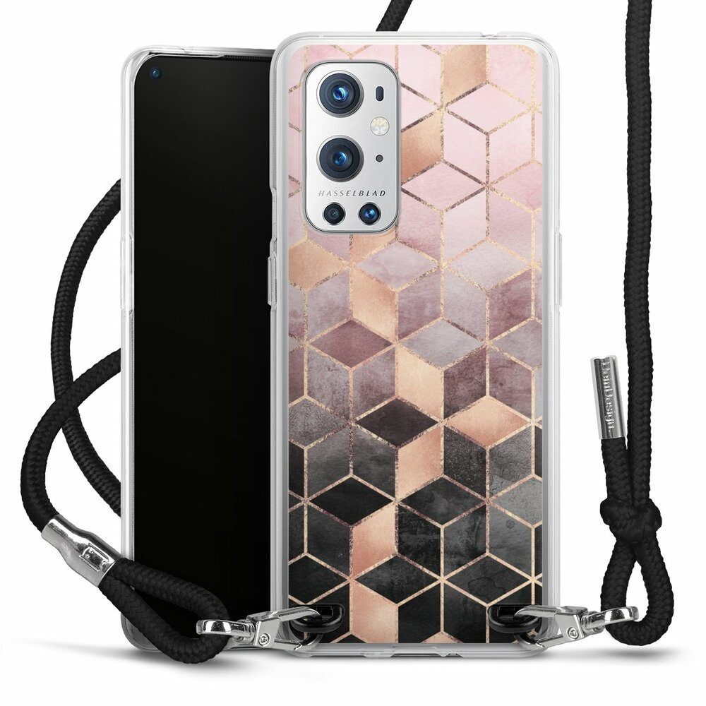 Deindesign Handyhülle Pink Grey Gradient Cubes Print Oneplus 9 Pro