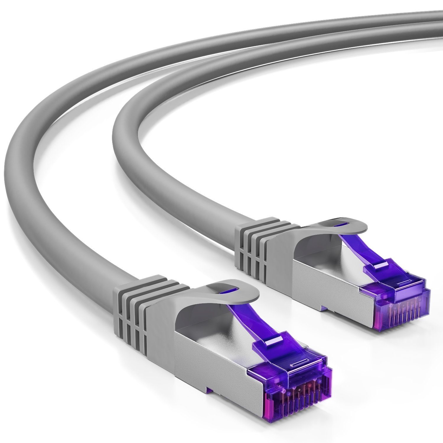 deleyCON deleyCON 0,5m RJ45 Patchkabel SFTP PiMF Netzwerkkabel mit CAT7 LAN-Kabel