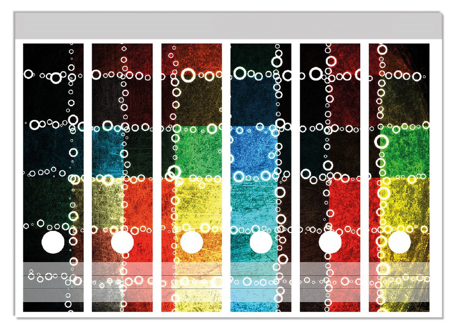 Wallario Etiketten Buntes Patchwork Muster Mit Kreisen Ordnerrücken