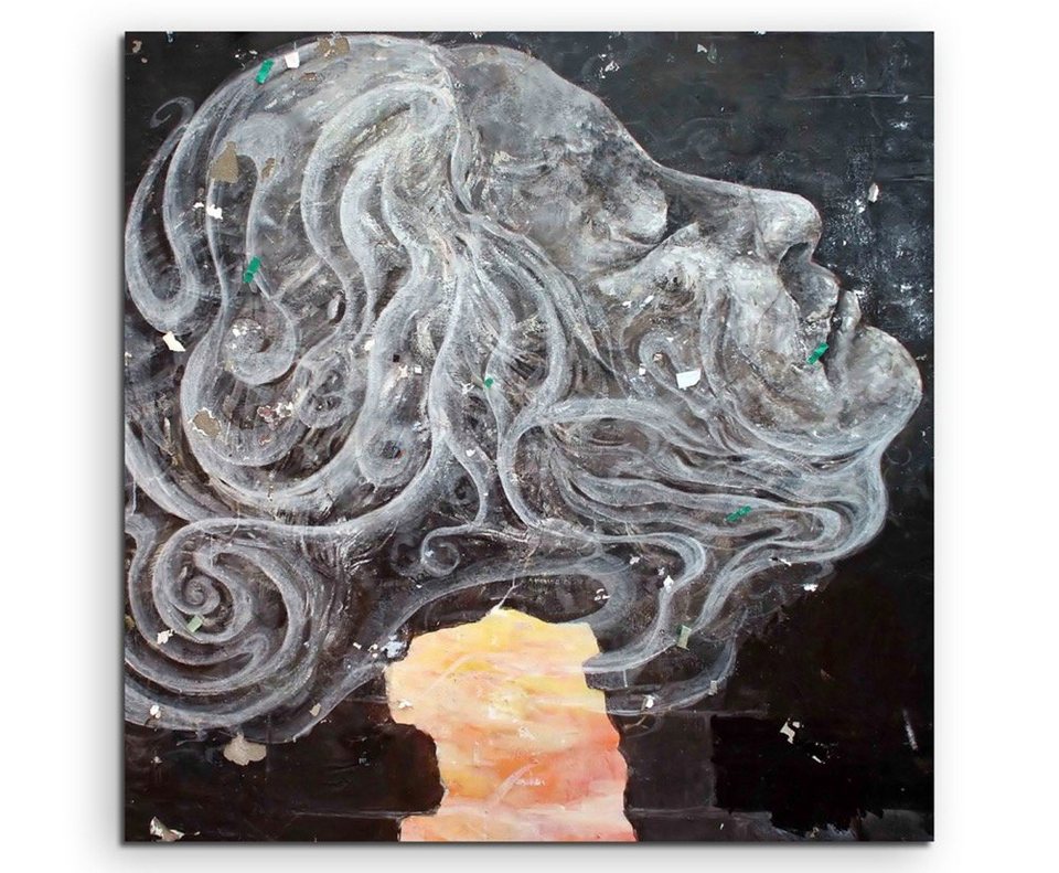 Sinus Art Leinwandbild Illustration Frauenkopf Im Streetart Style Auf