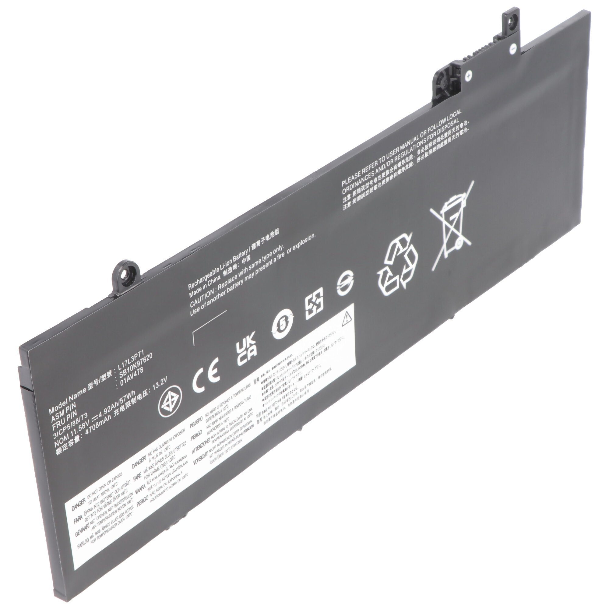 AccuCell Akku passend für Lenovo ThinkPad T480s, 01AV478, 01AV479 ...