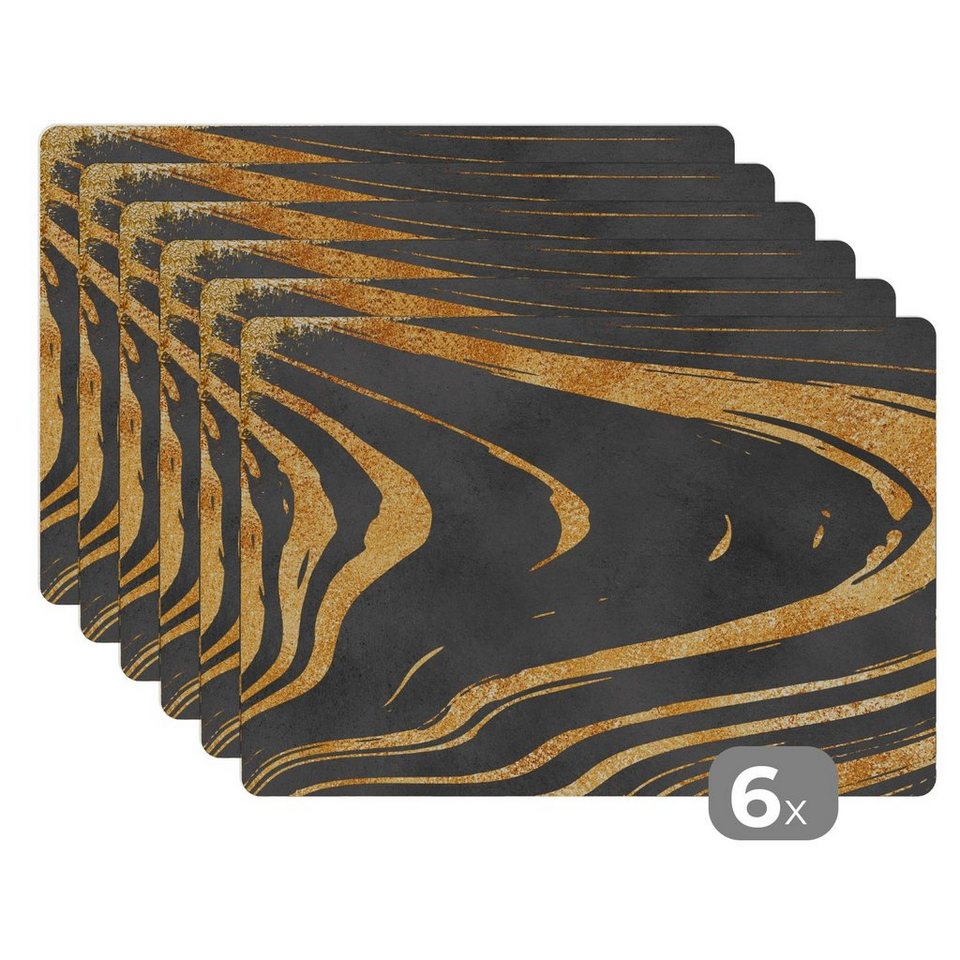 Platzset Gold Schwarz Abstrakt Muchowow 6 St Platzset
