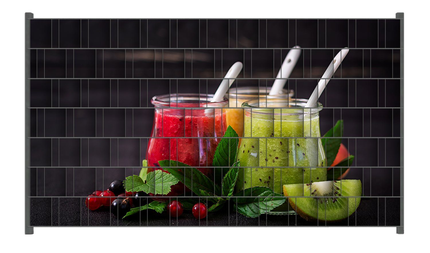 Wallario Sichtschutzstreifen Bunte Smoothies In Grün Und Rot