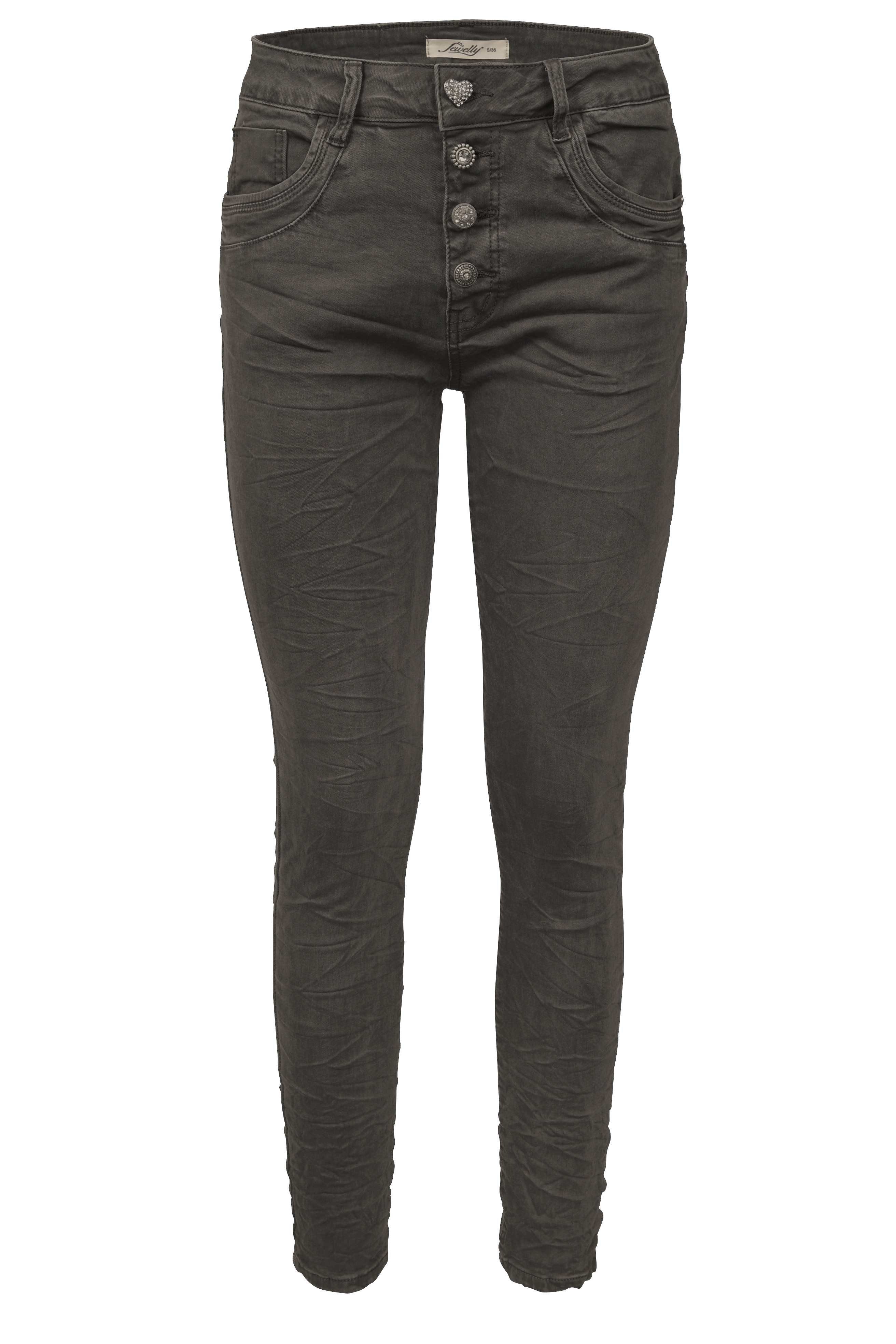Jewelly Regular-fit-Jeans Stretch Jeans Five-Pocket im Crash-Look ...