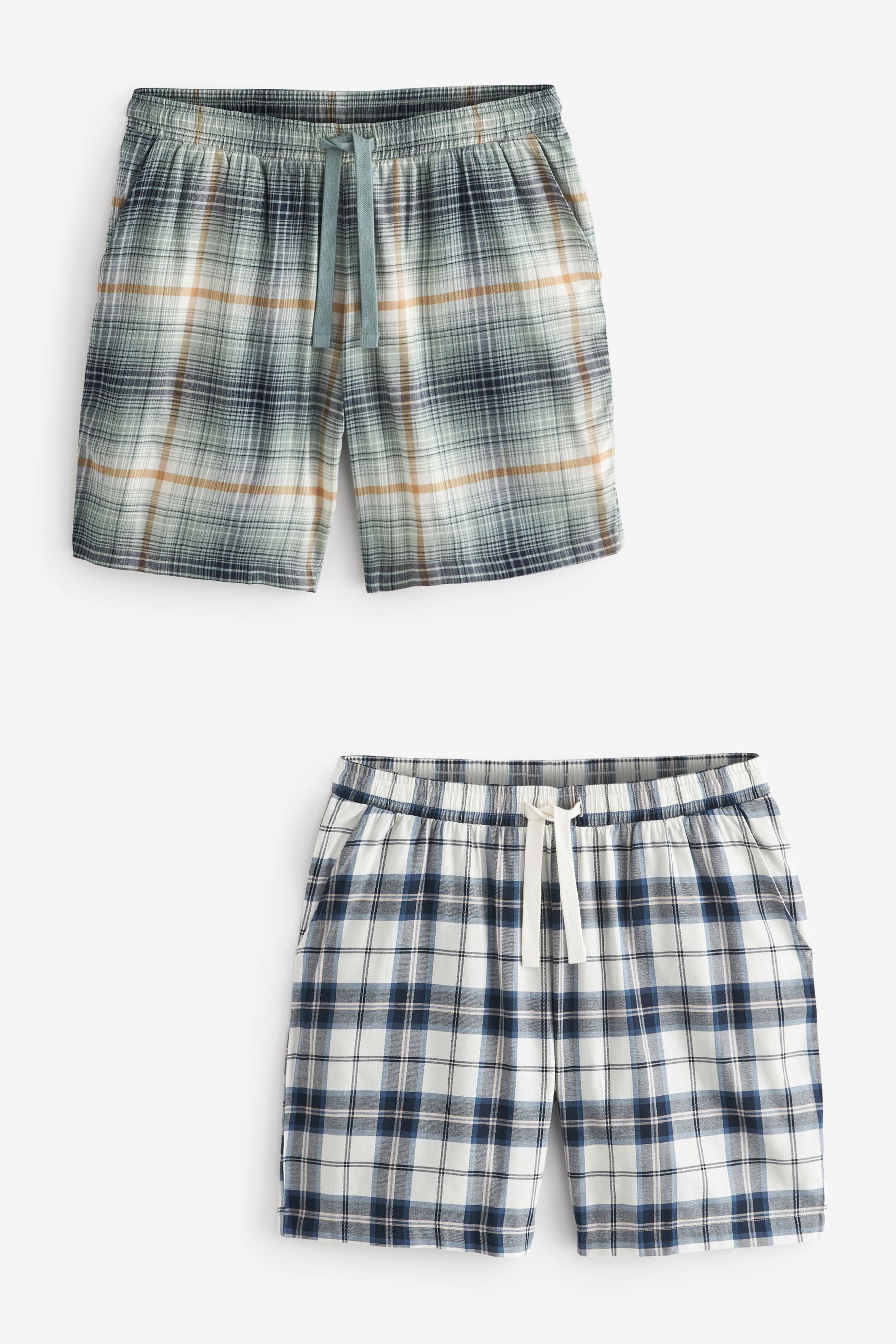 Next Pyjamahose Karierte Schlafanzugshorts Im 2er Pack 2 Tlg