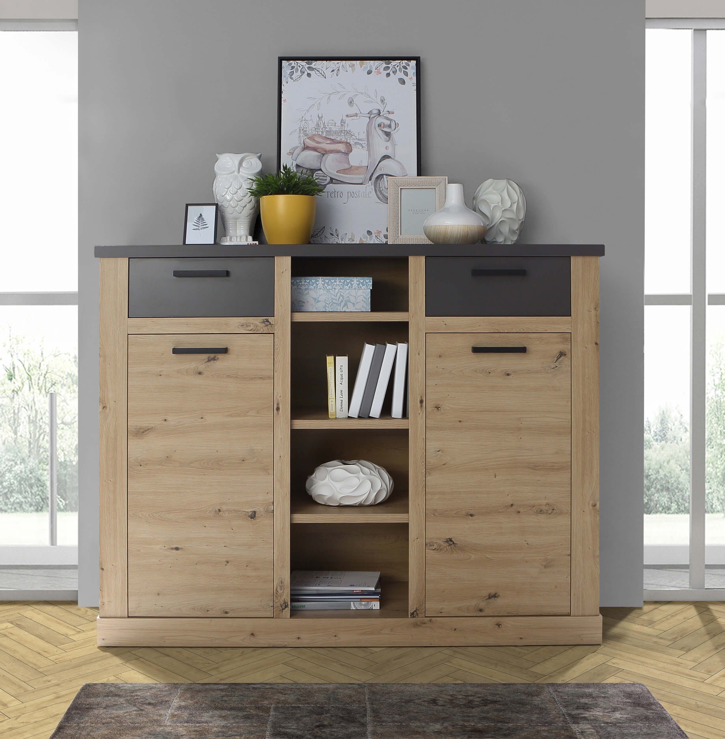 Newroom Sideboard Chloey Sideboard Artisan Eiche Und Grau Modern