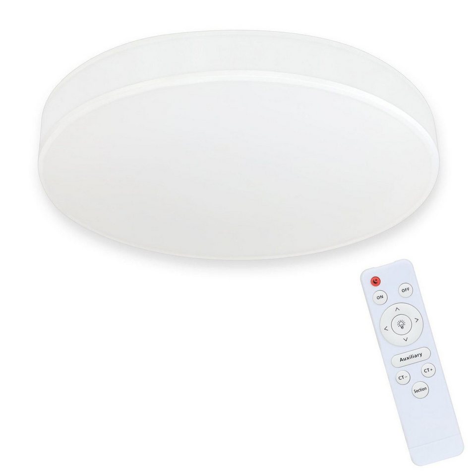 Nettlife Led Deckenleuchte Dimmbar Mit Fernbedienung Weiß Rund