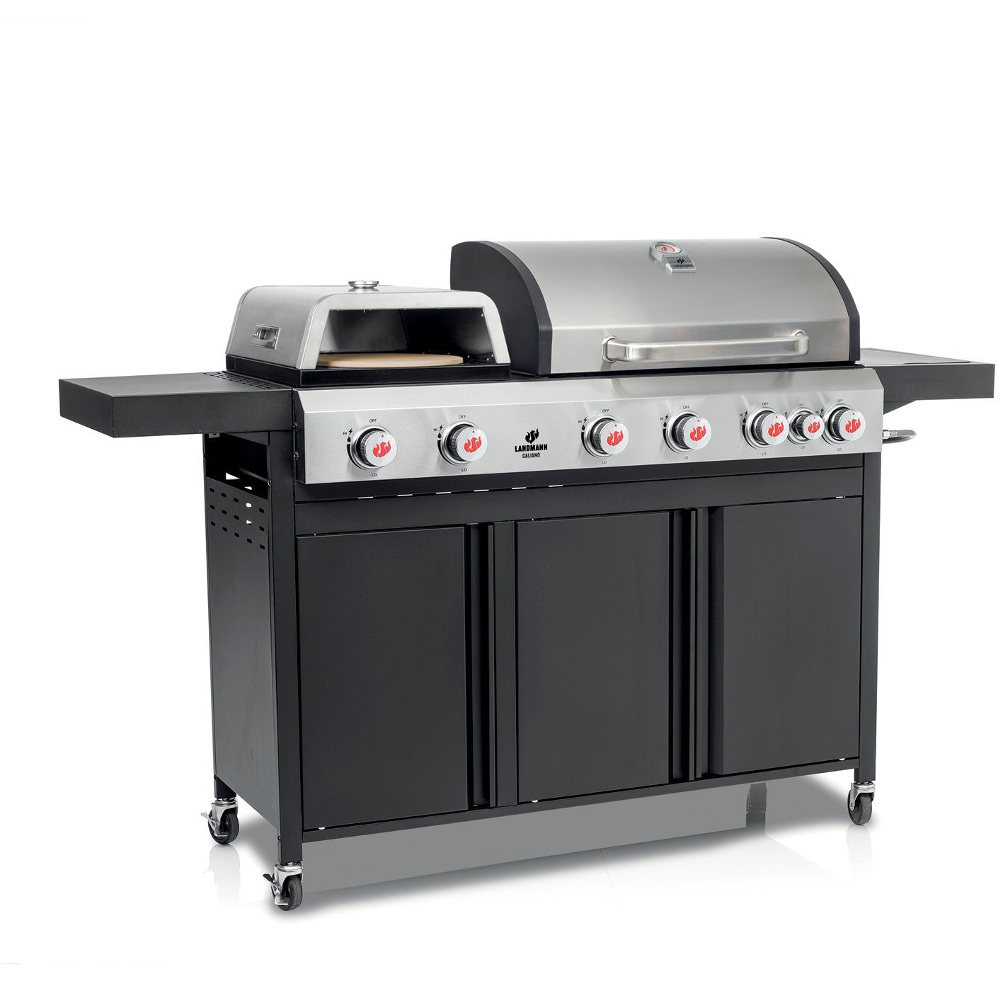 LANDMANN Gasgrill CALIANO 6.1 cooK mit Pizzaaufsatz, Pizzaofen & BBQ