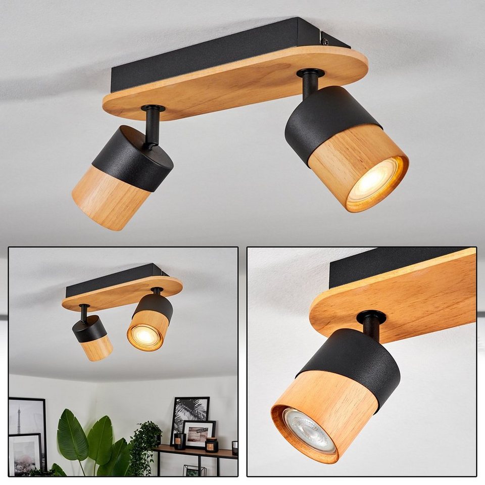 Hofstein Deckenleuchte Moderne Deckenlampe Aus Metallholz In Schwarz