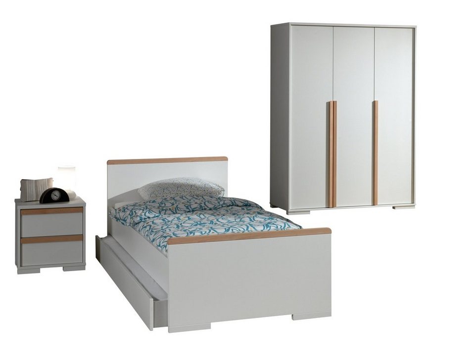 Möbelando Jugendzimmer Set London In Weißbuche Mit 3 Schubladen
